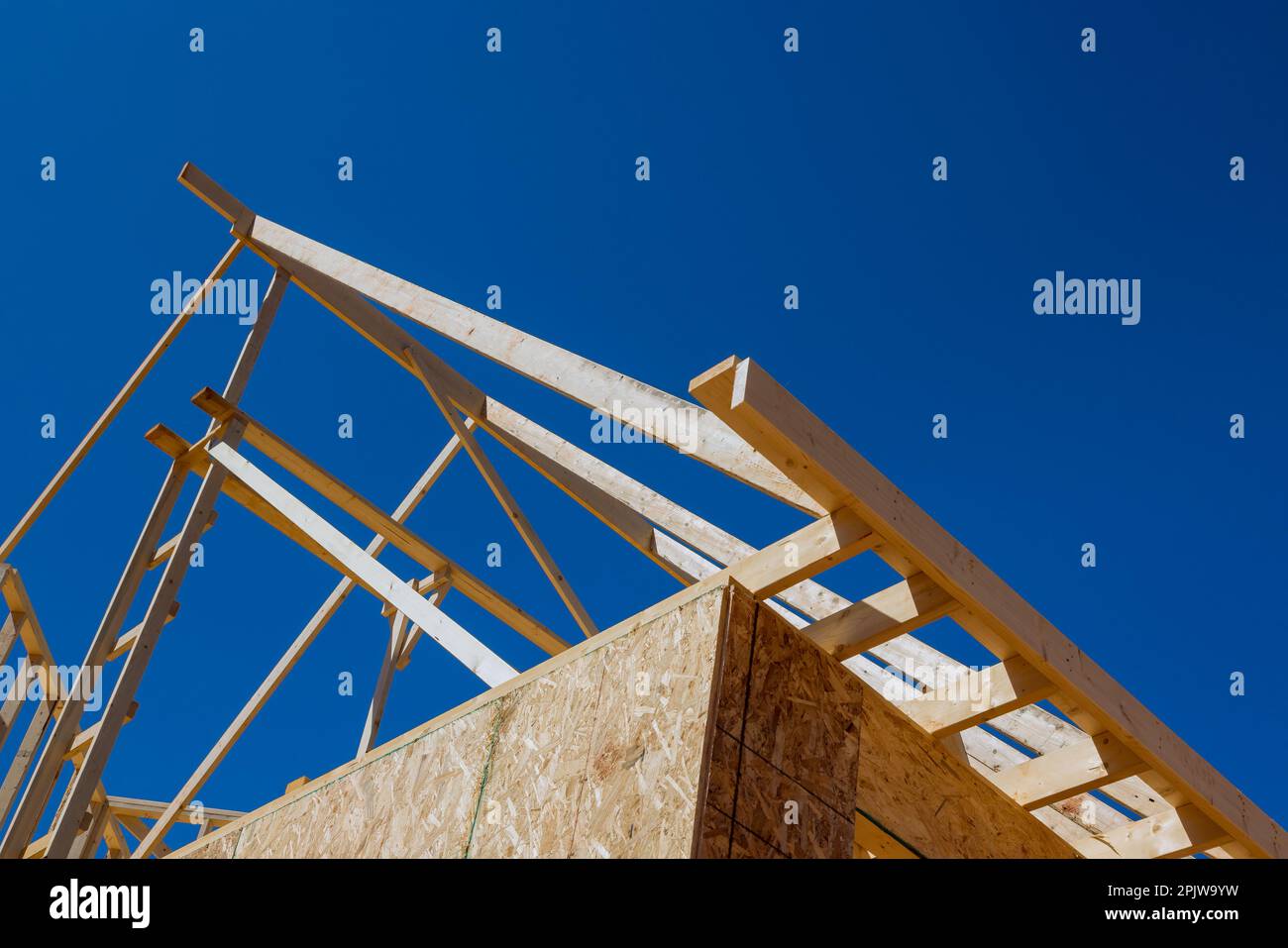 Under construction beam framing structure timber frame home on ...