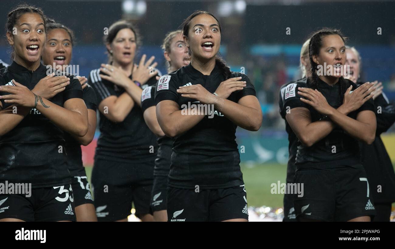 New Zealand Womens Team Perform The Haka During The Trophy Ceremony