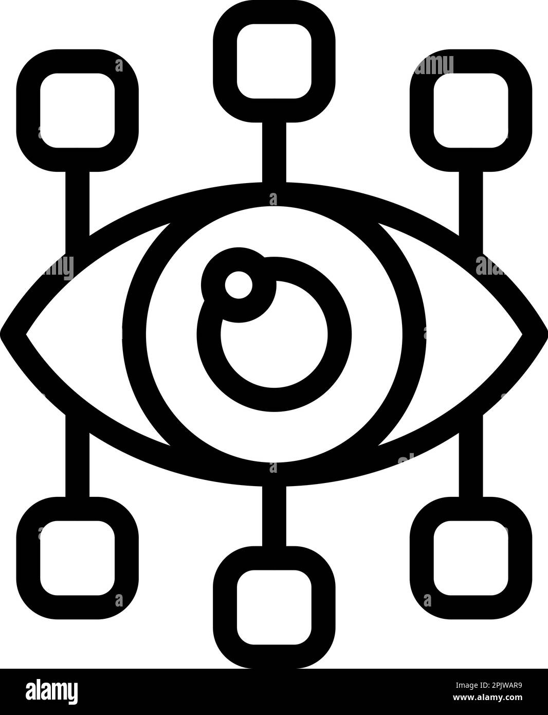 Eye security guard icon outline vector. Safety police. Shield secure ...
