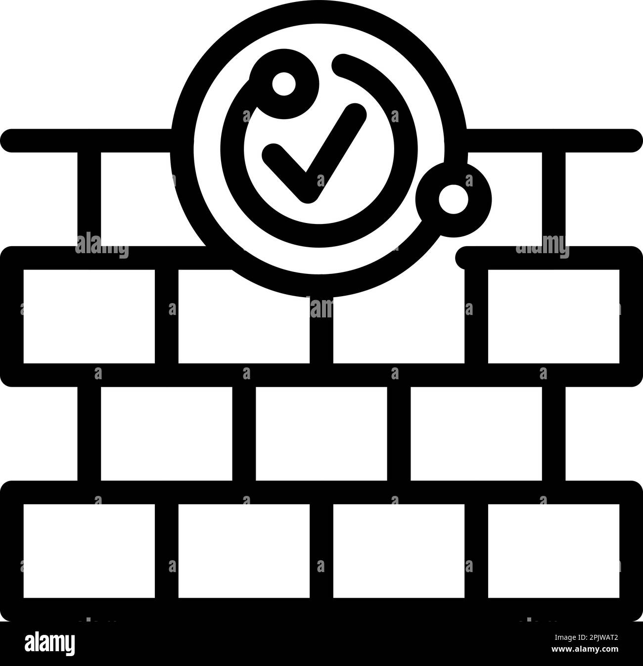 Wall security guard icon outline vector. Safety police. Computer secure ...