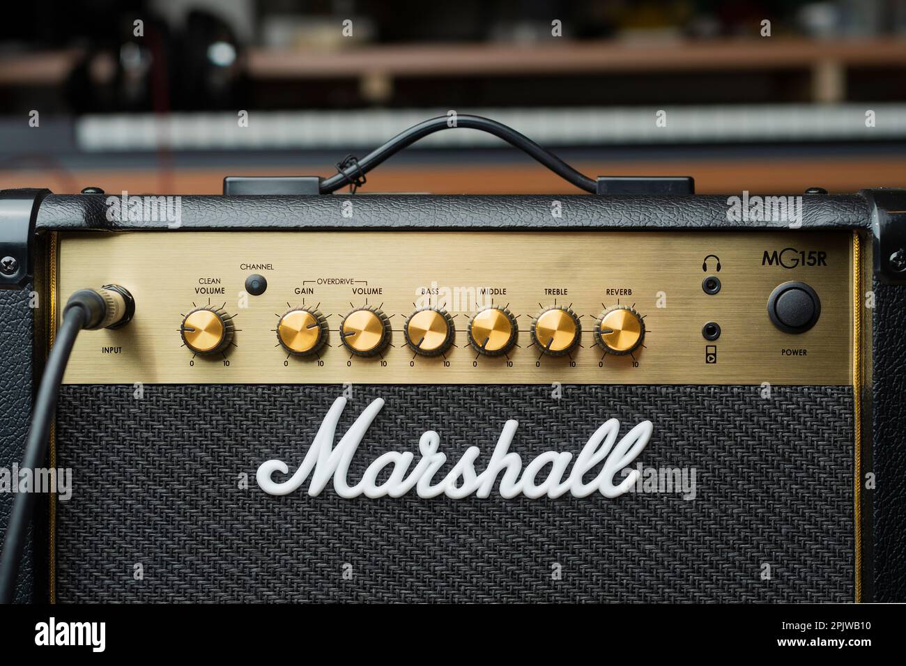 Carrara, Italy - April 4, 2023 - Marshall guitar amplifier Stock Photo ...