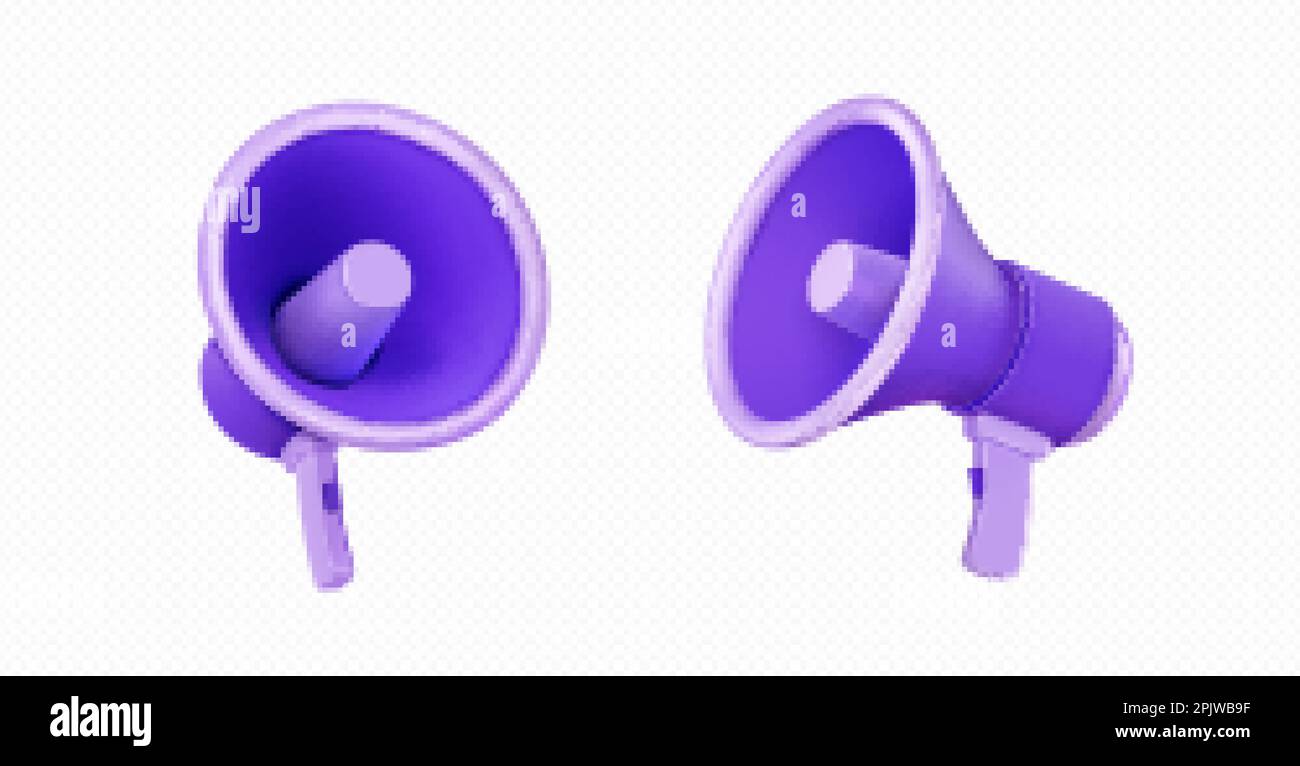 3d icons of loudspeaker, megaphone. Loud speaker symbol of announce ...