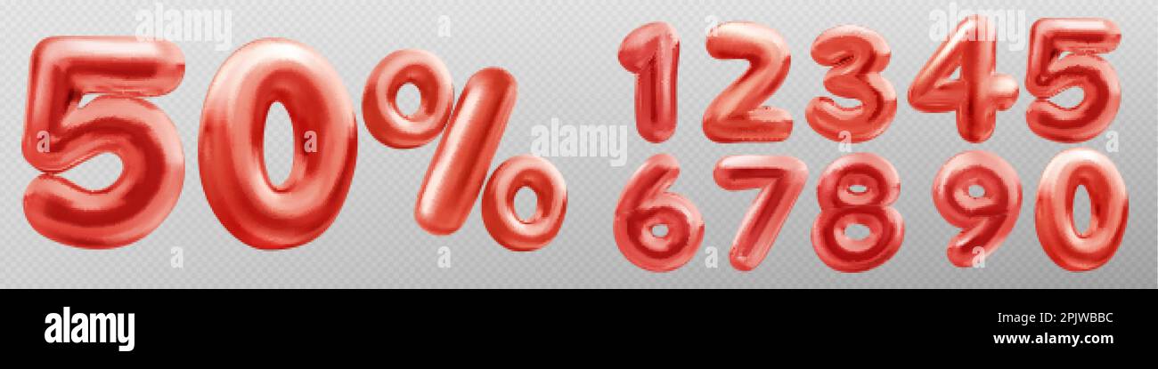 3d numbers font with percent sign for discount, special sale banner ...