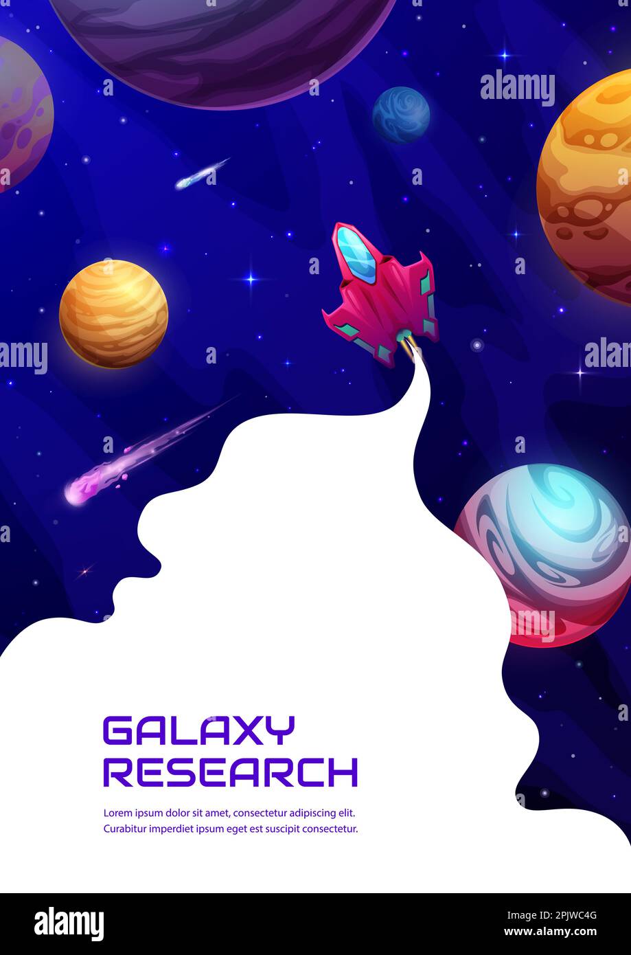 Starship in starry galaxy Stock Vector Images - Alamy