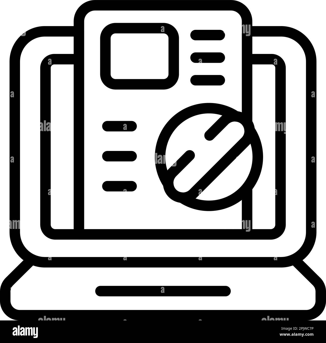 Laptop Block Icon Outline Vector Internet Account Lock Profile Stock Vector Image And Art Alamy