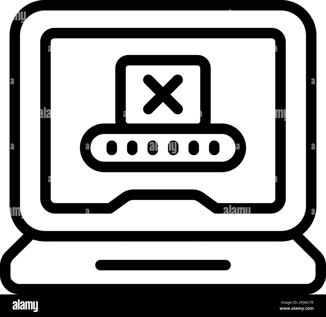 Profile lock icon outline vector. Internet account. Block attack Stock ...