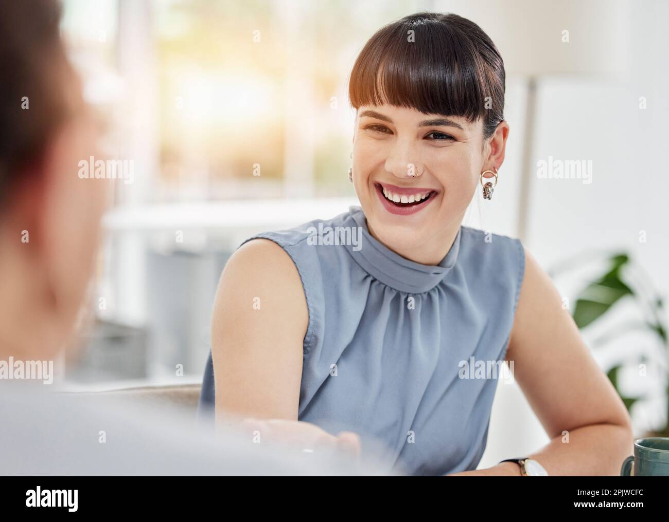 Business, corporate and woman in meeting, smile and planning for ...