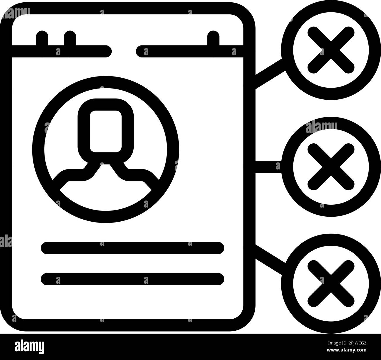 Account blocking icon outline vector. Internet lock. Fake block Stock ...