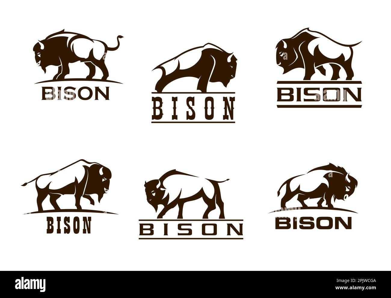 Bison buffalo symbols for company, corporate business or brand, vector ...