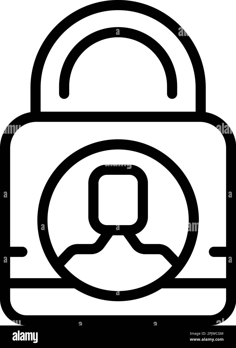 Padlock forgot icon outline vector. Internet account. Profile attack ...