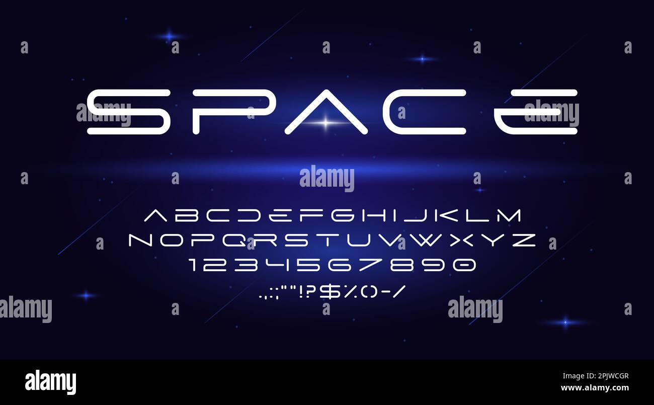 Space Font Futuristic Typeface Galaxy Type Vector Alphabet Of Future Technologies Digital 