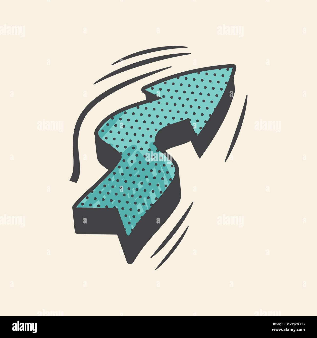 Speed arrow up sign, comic thunder lightning sign in pop art style ...