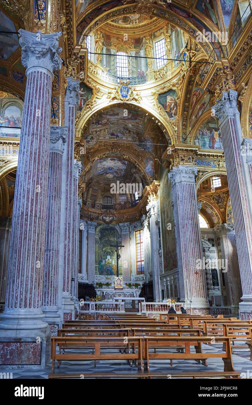 Church of Santissima Annunziata del Vastato, Interior, Genova, Ligury ...