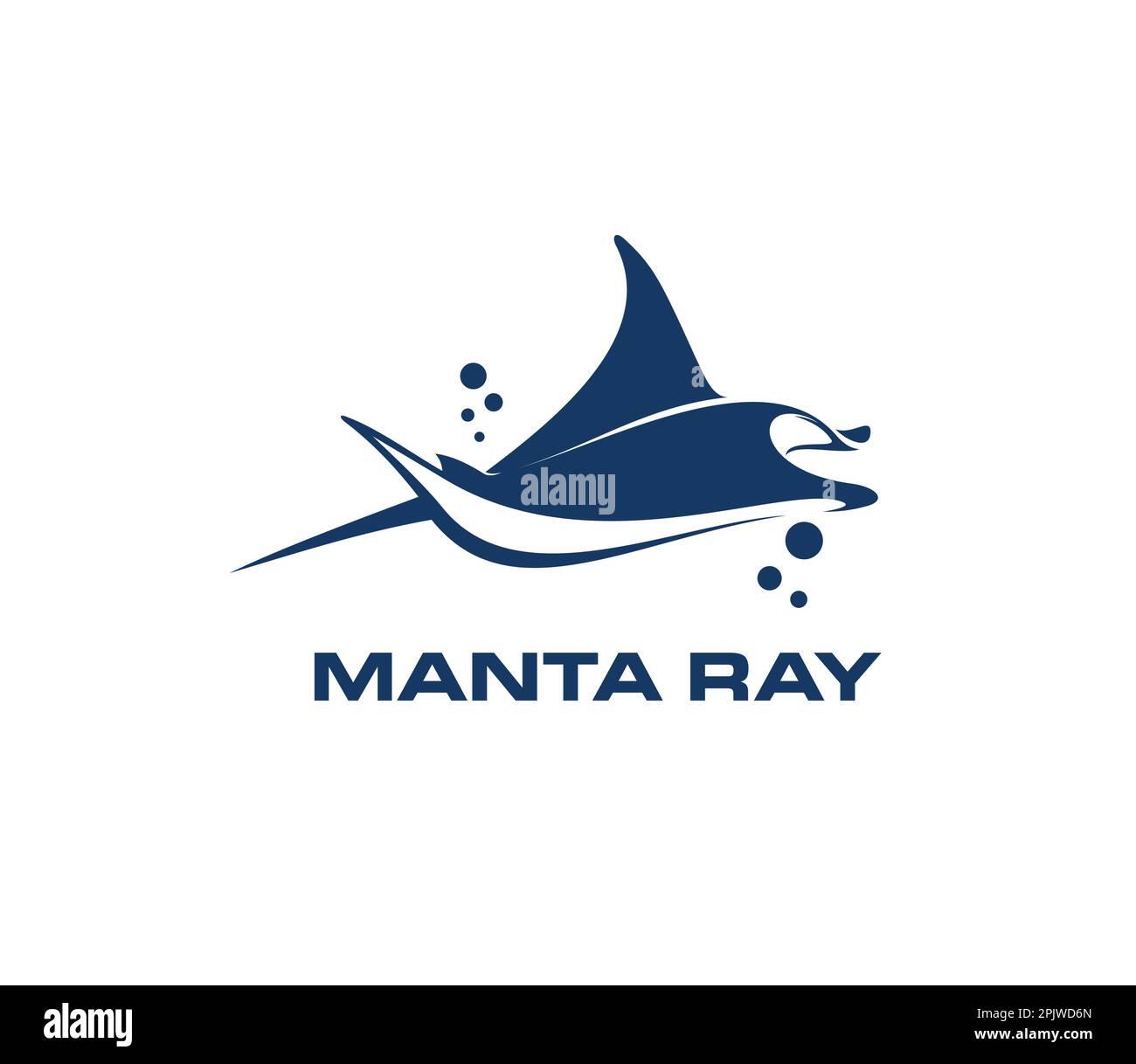 Manta ray animal symbol. Ocean mantaray, sea wildlife devilfish or ...