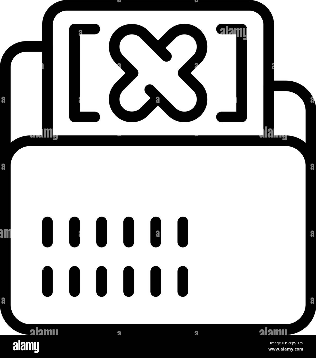 Folder lock icon outline vector. Internet account. Person forgot Stock ...