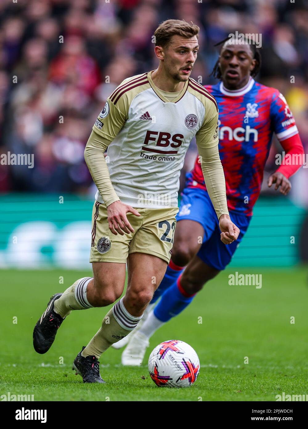 Leicester City's Kiernan Dewsbury-Hall in action during the Premier ...