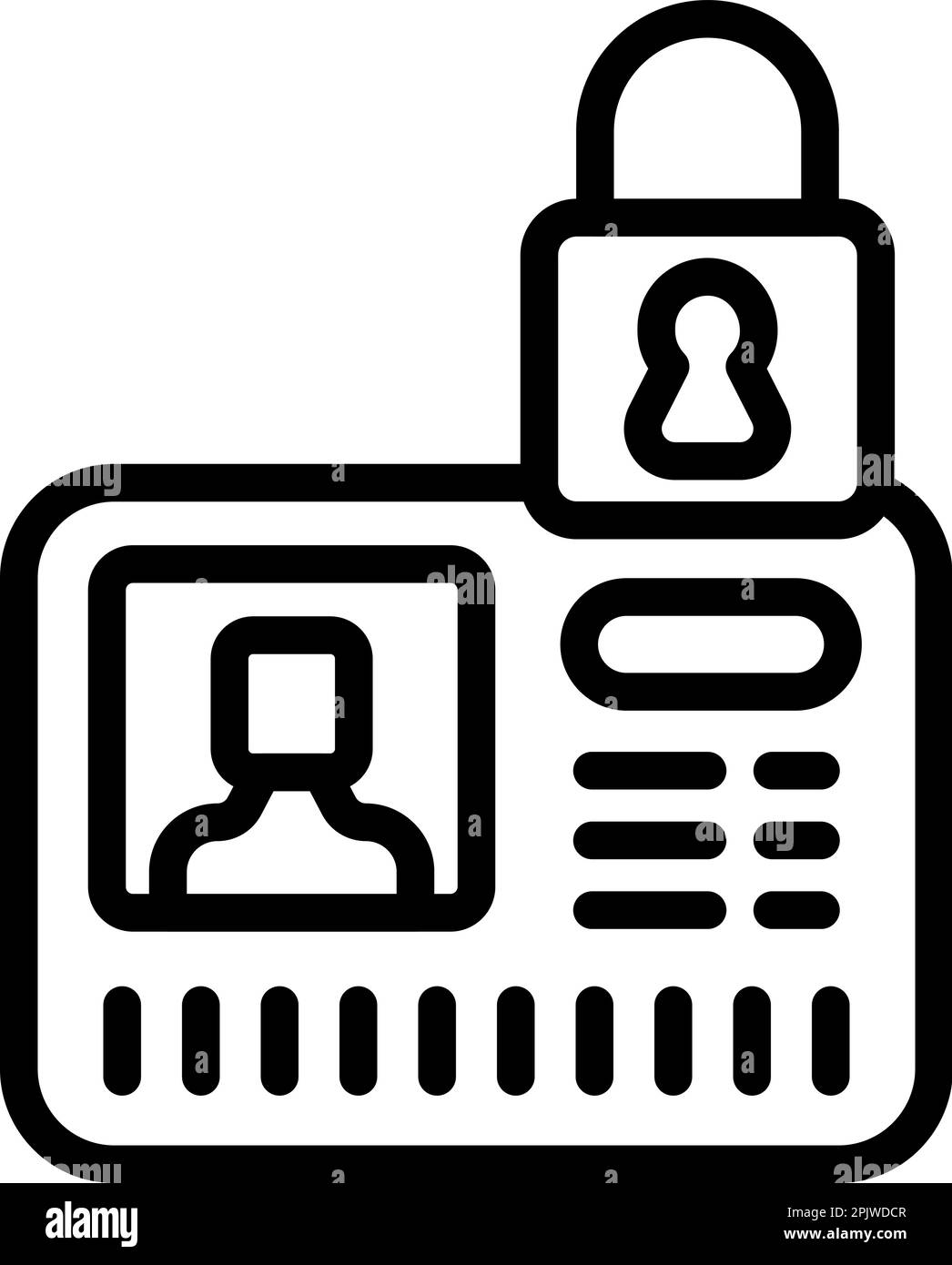 Id Card Lock Icon Outline Vector Internet Account Hacker Person Stock Vector Image And Art Alamy