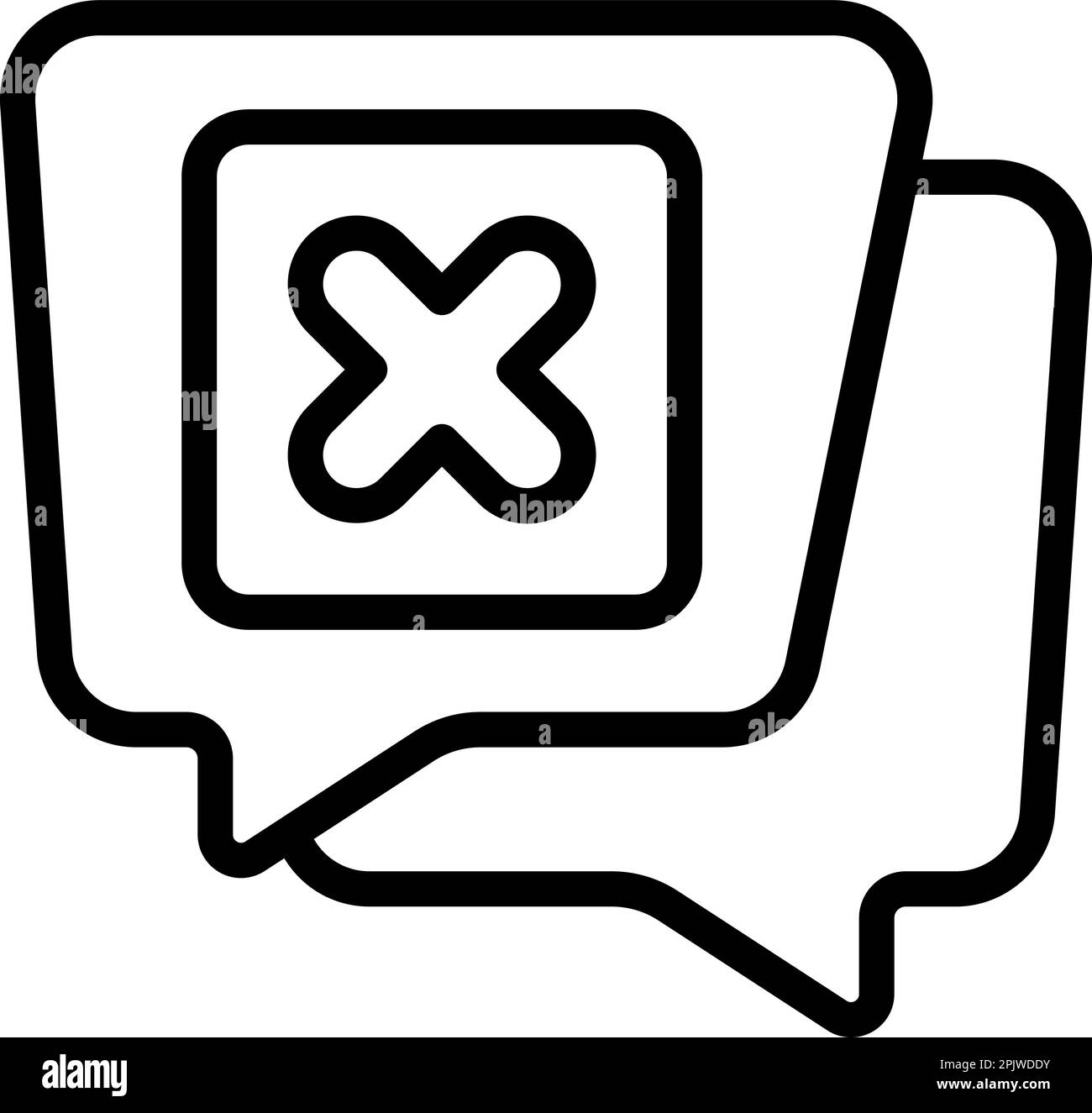 Blocked chat icon outline vector. Internet account. Lock attack Stock ...