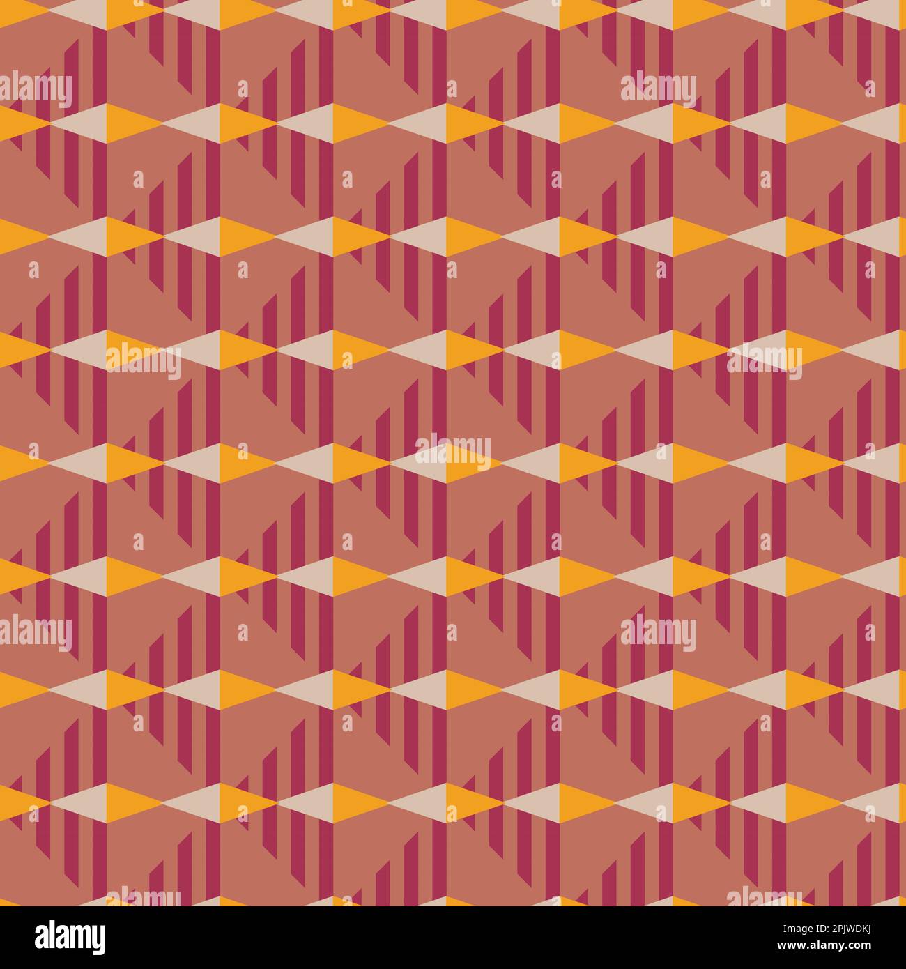70s retro geometric vector seamless pattern. Mid century style abstract ...