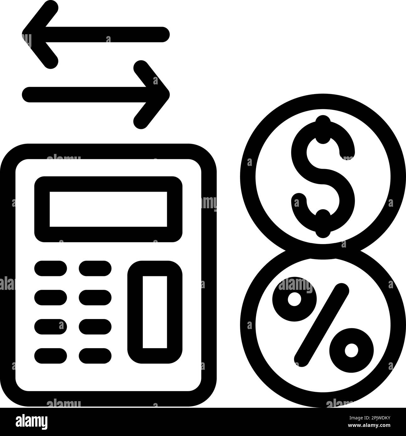 Tax calculator icon outline vector. Money return. Credit business Stock ...