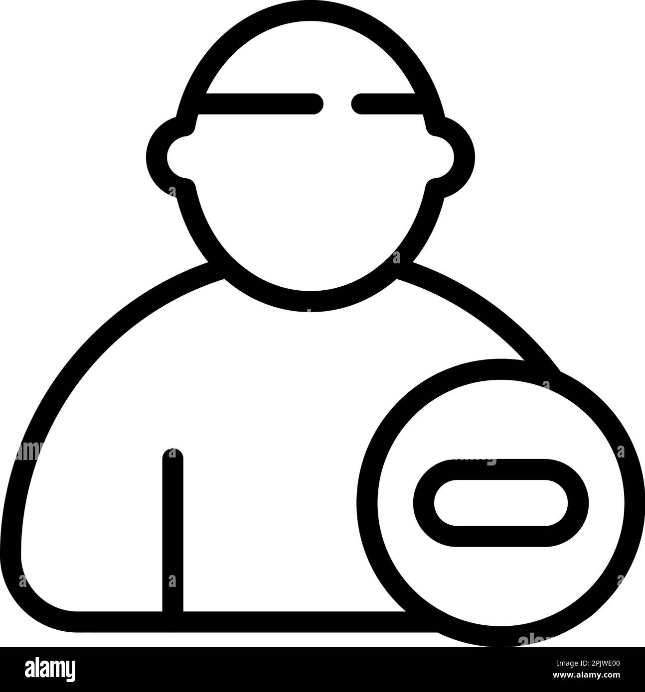 Account block icon outline vector. Internet fake. Lock profile Stock ...