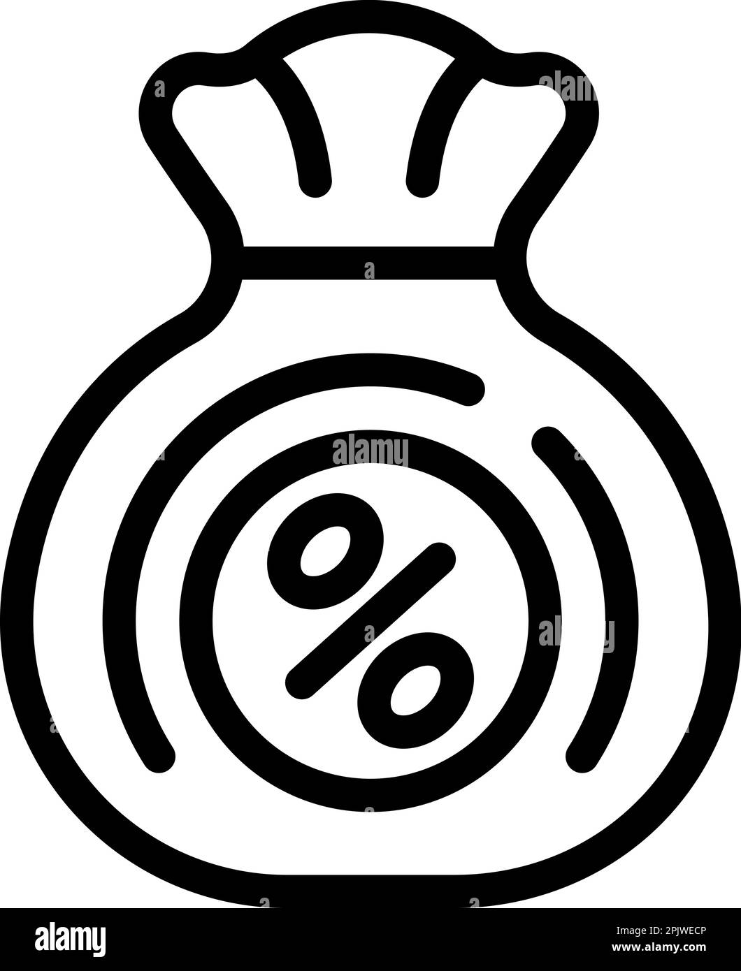 Money bag credit icon outline vector. Tax deduction. Finance cut Stock ...