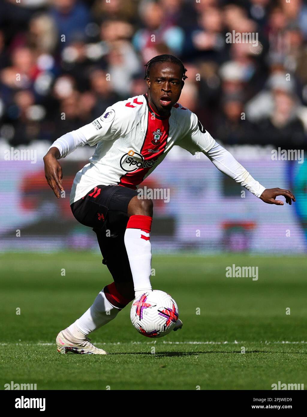 Southampton Kamaldeen Sulemana in action during the Premier League ...