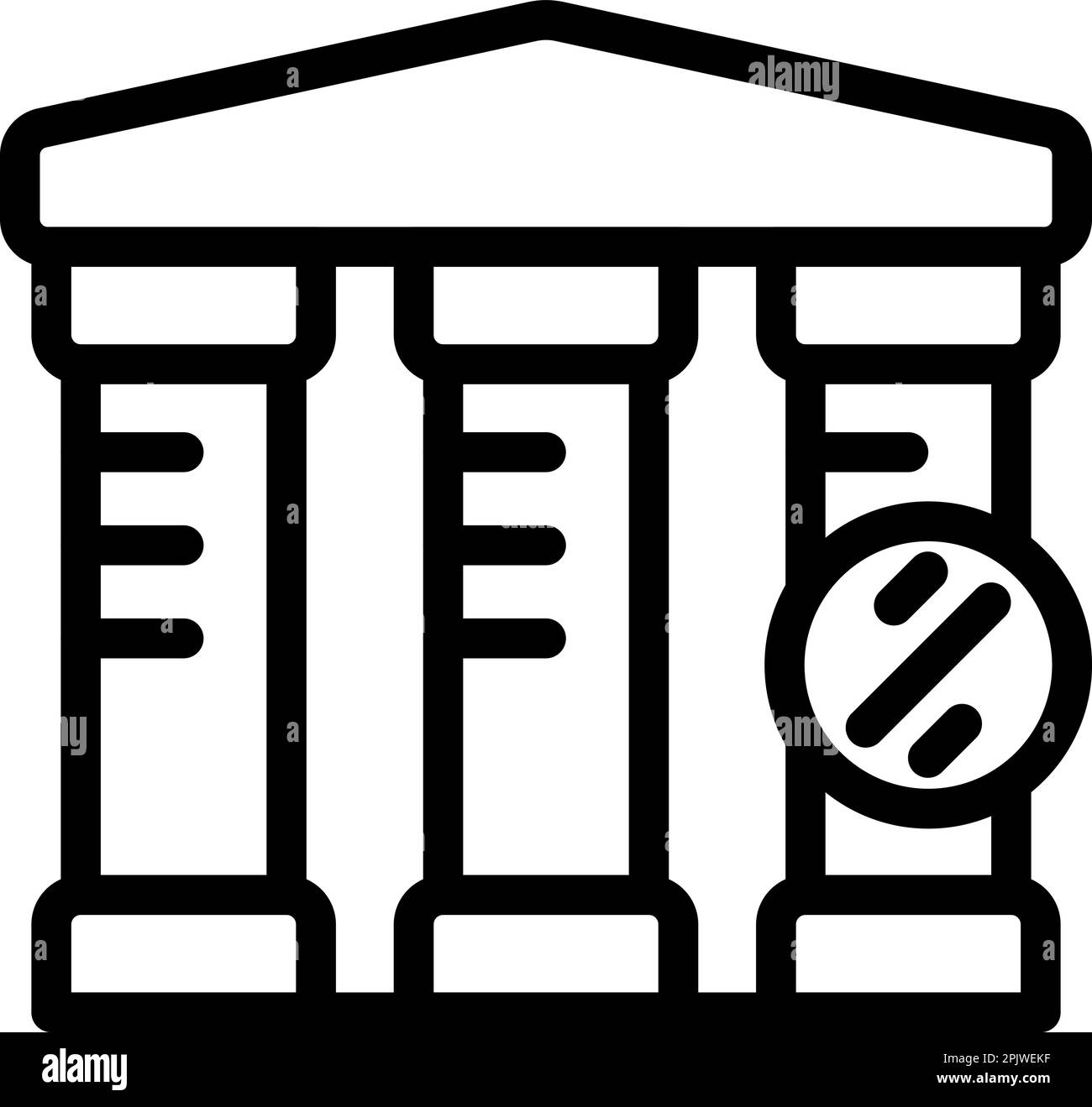 Bank icon outline vector. Tax deduction. Finance credit Stock Vector ...