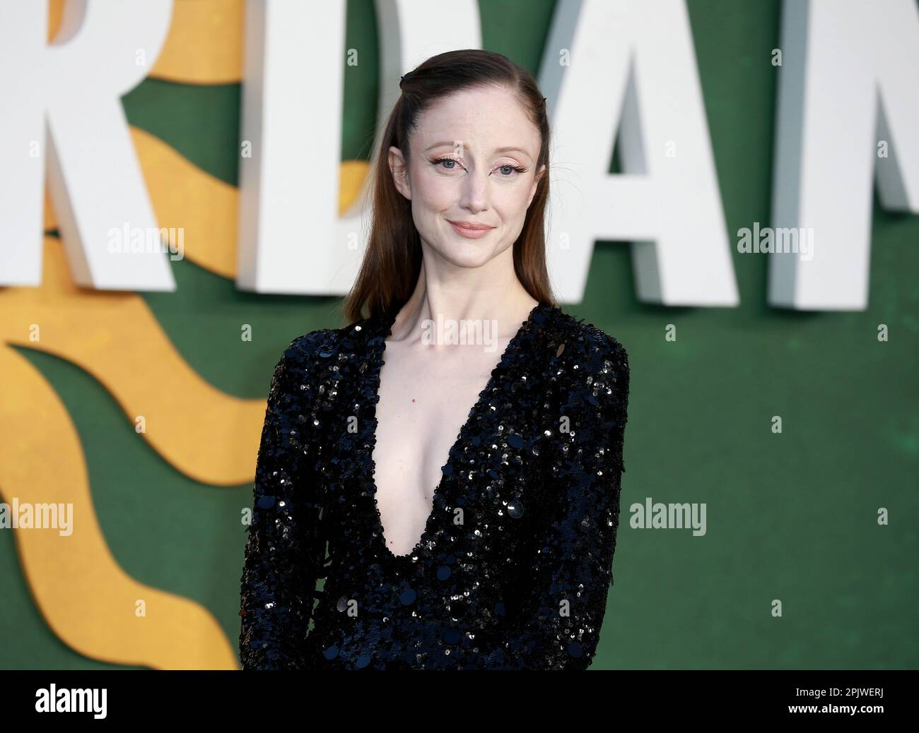 Andrea Riseborough attends the "Amsterdam" European Premiere at Odeon ...