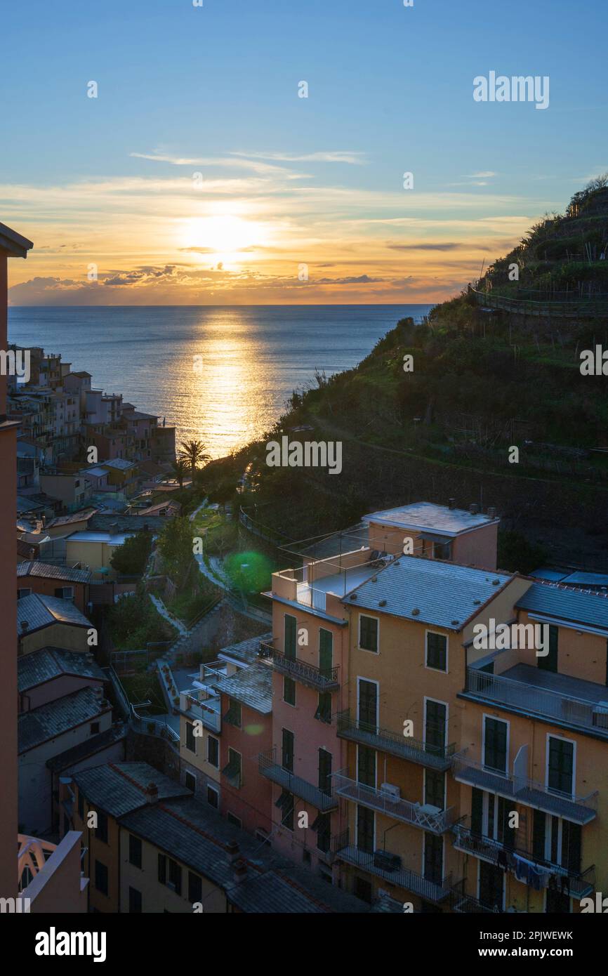 Manarola sunset hi-res stock photography and images - Alamy
