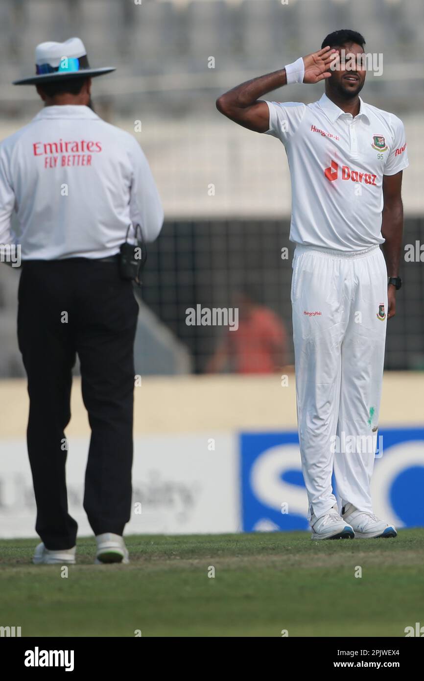 Ebadot Hossain during the alone test match between Bangladesh and ...