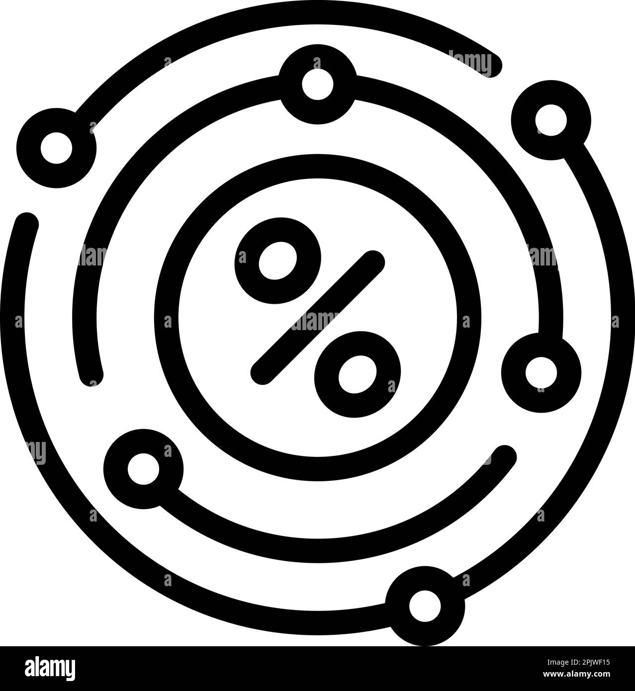 Credit percent icon outline vector. Tax deduction. Money finance Stock ...