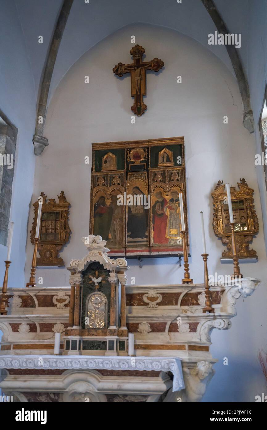 Church of San Lorenzo, Interior, Manarola, Cinque Terre, Ligury, Italy ...