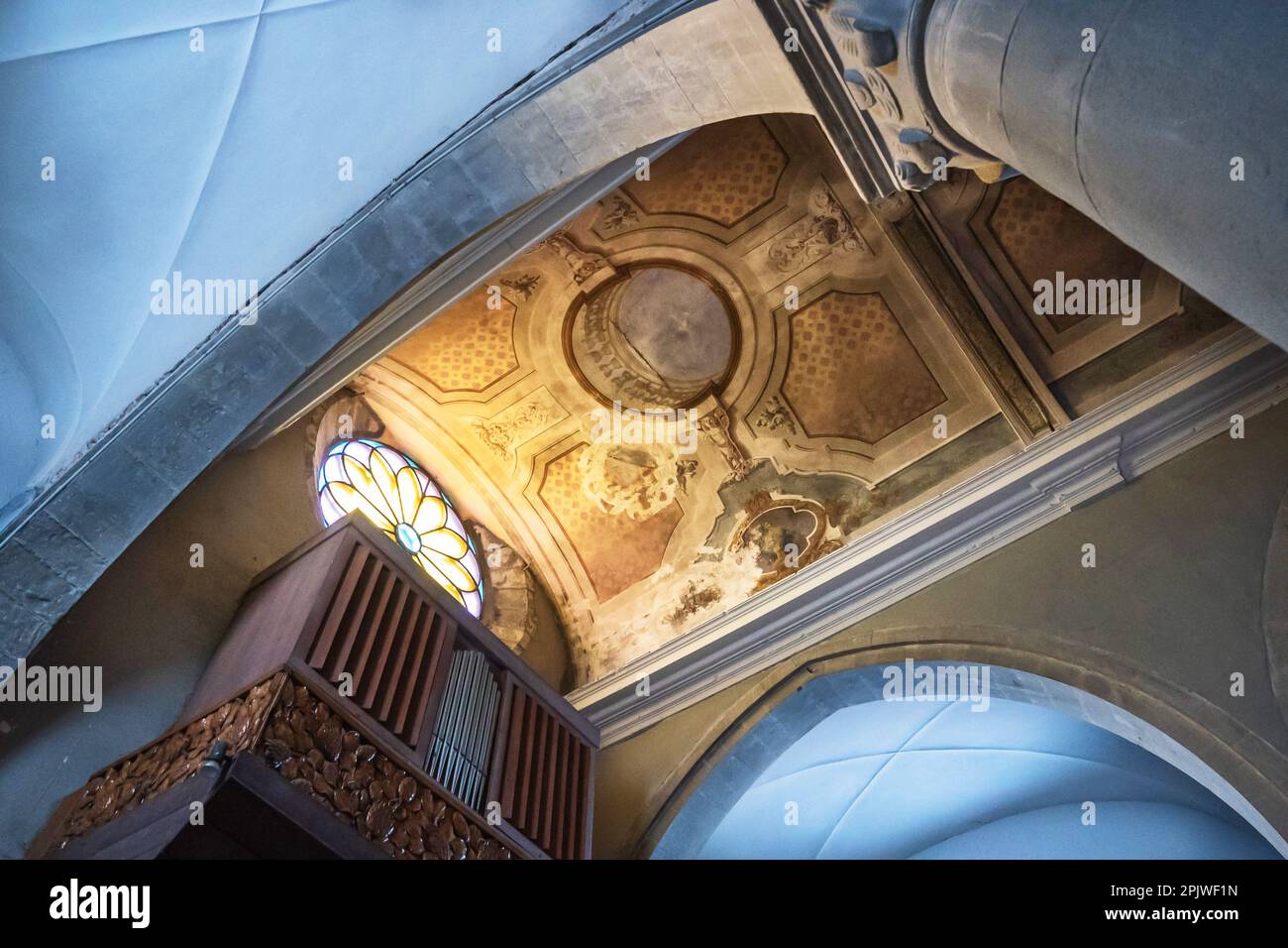 Church of San Lorenzo, Interior, Manarola, Cinque Terre, Ligury, Italy ...