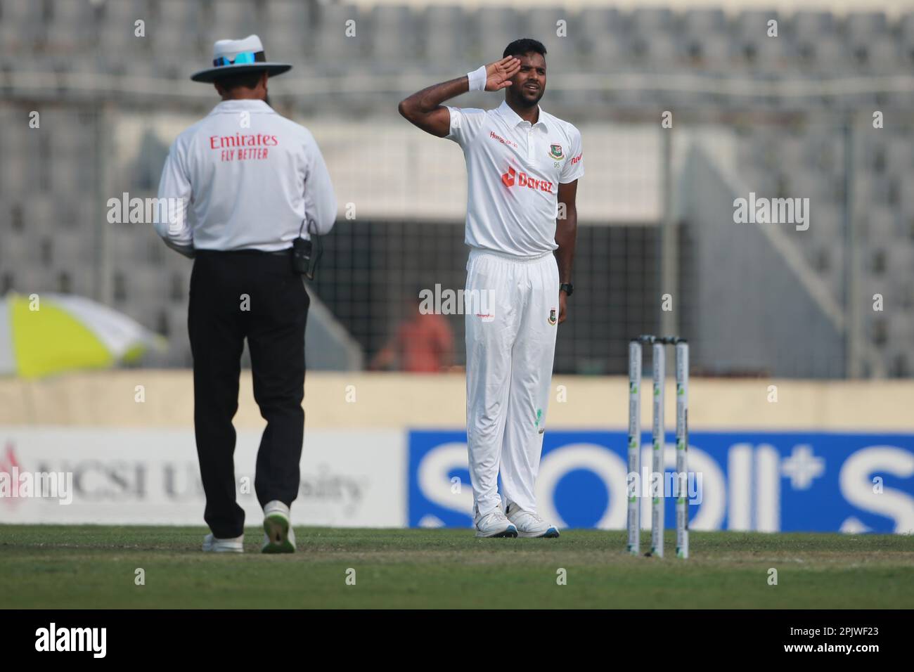 Ebadot Hossain during the alone test match between Bangladesh and ...