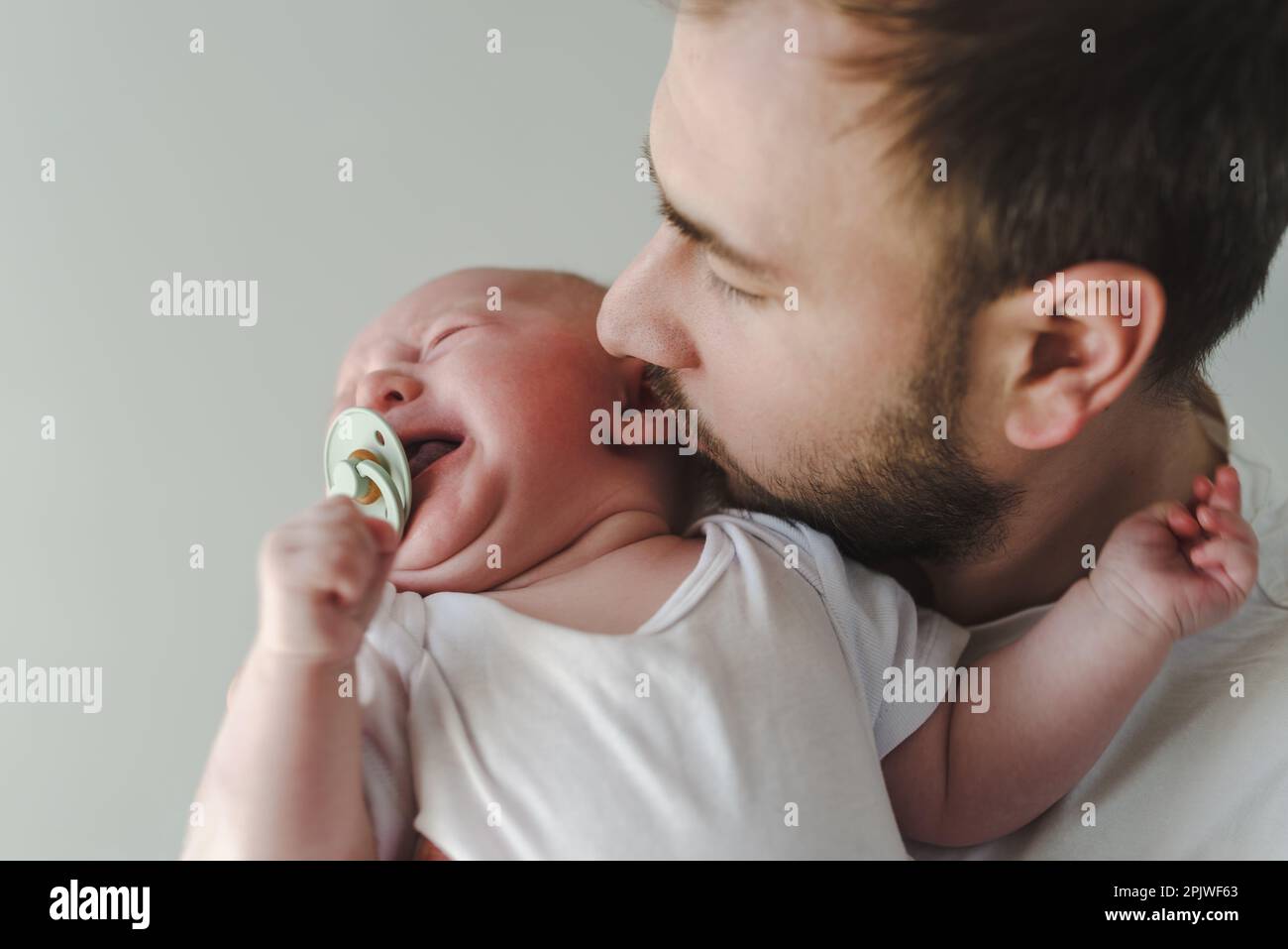 Worried sad father crying hi-res stock photography and images - Alamy
