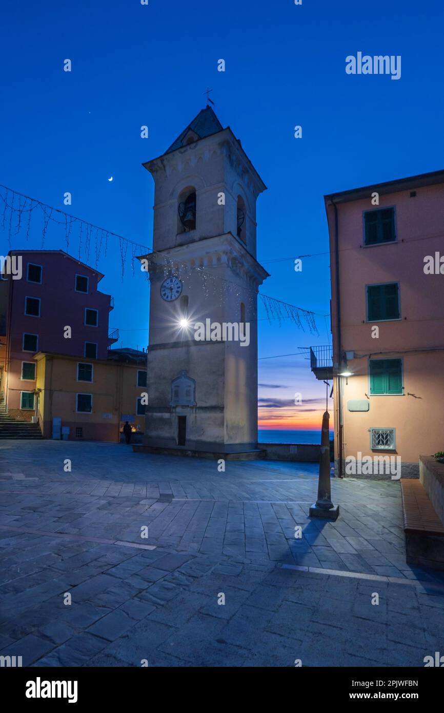 View of Manarola, Sunset, Cinque Terre, Ligury, Italy, Europe Stock ...