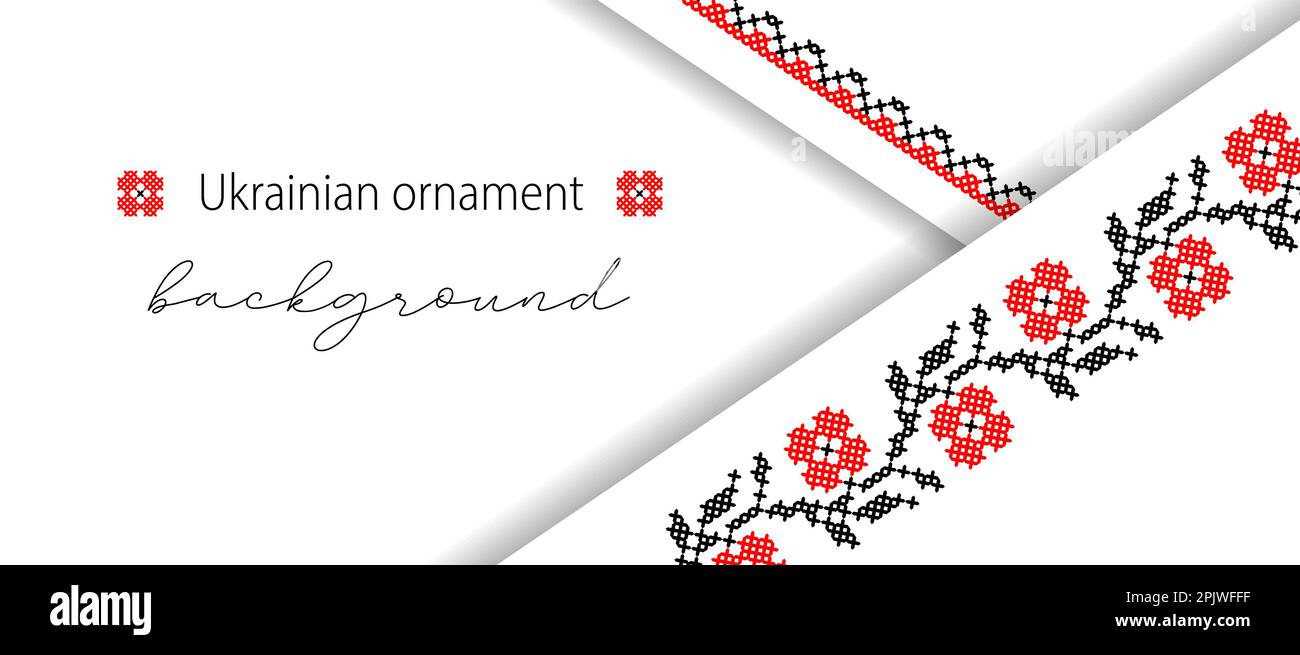 Ukrainian folk floral simple layered vector background, banner, poster ...