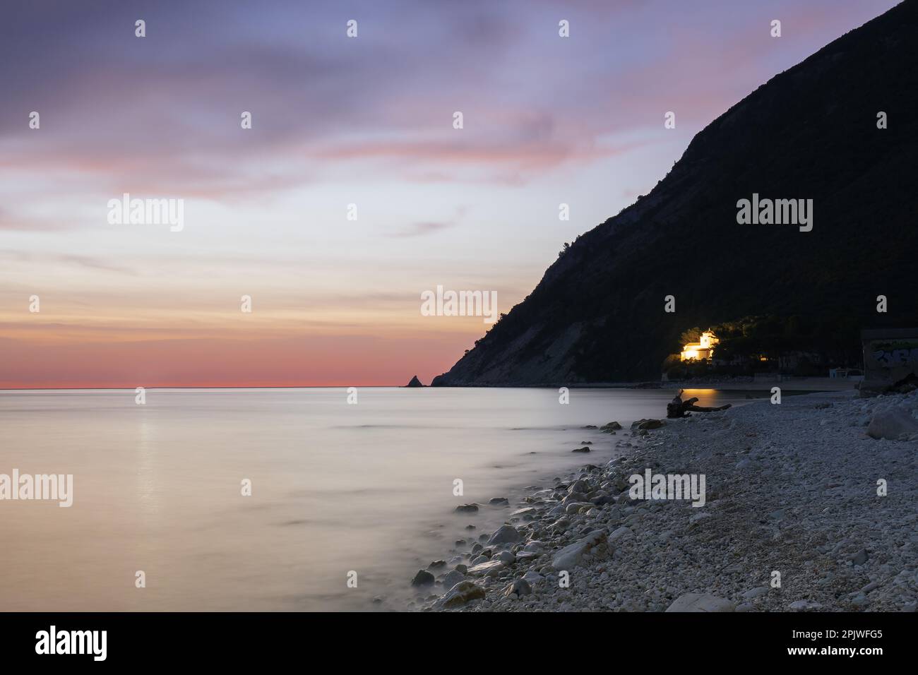 Sunrise in Portonovo, Monte Conero National Park, Ancona, Marche, Italy ...