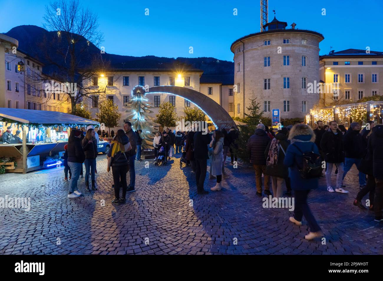 Piazza di Fiera square, Christmas markets, Trento, Trentino Alto Adige ...