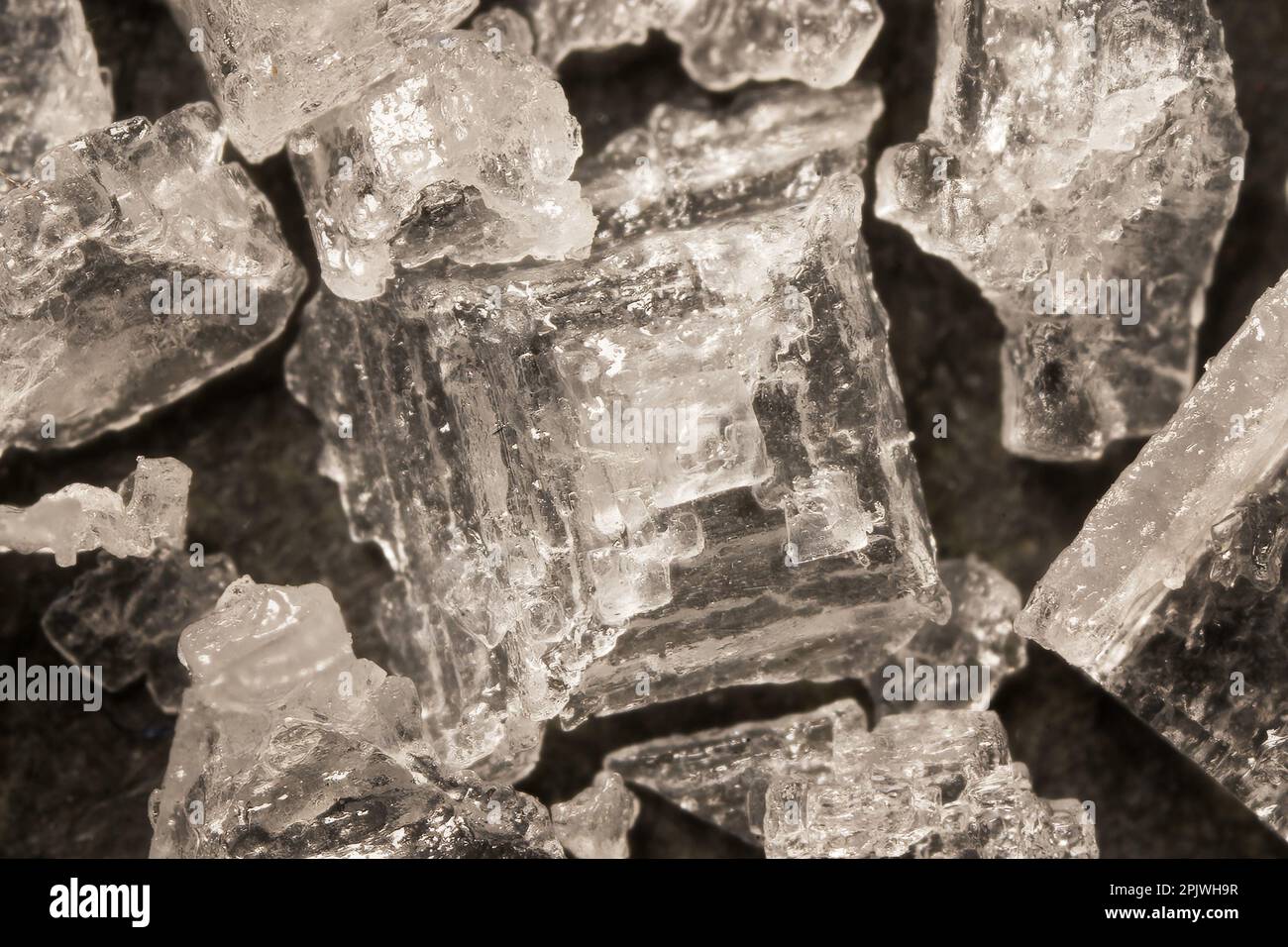 Extreme close up macro of maldon salt crystals Stock Photo - Alamy