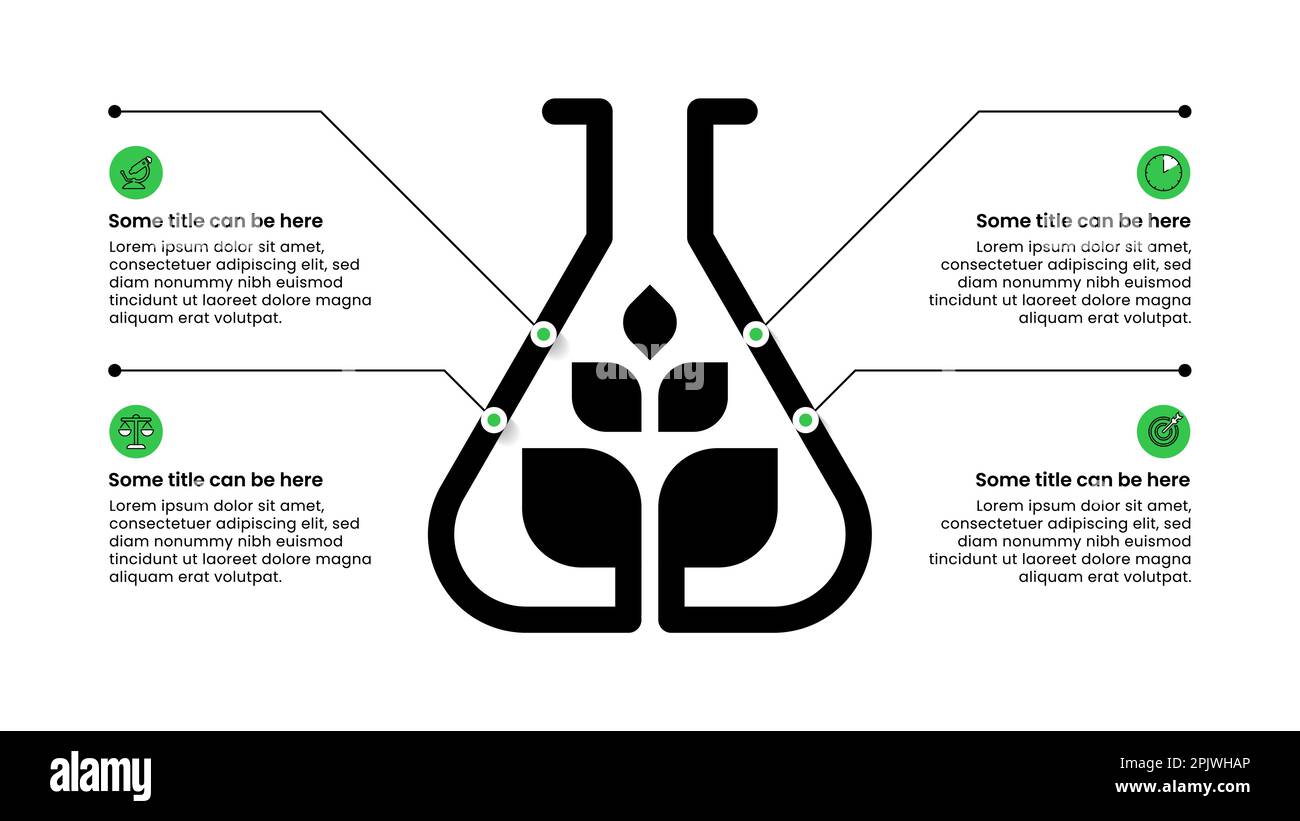 Infographic template with icons and 4 options or steps. Laboratory tube ...