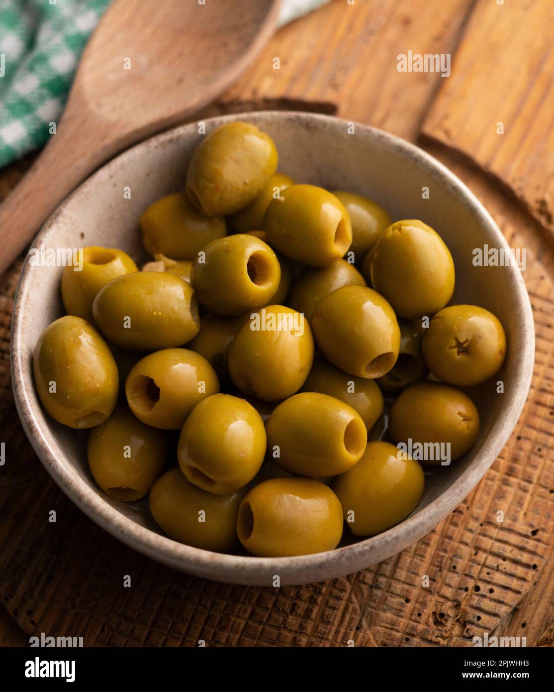 Top quality olive dish in Spain. Traditional Spanish tapa Stock Photo ...