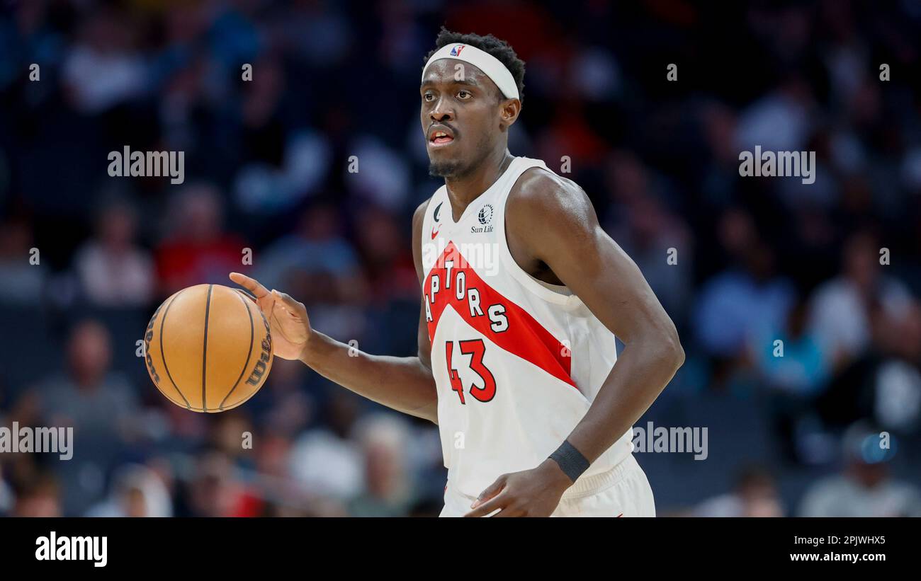 Toronto Raptors forward Pascal Siakam brings the ball up court against ...
