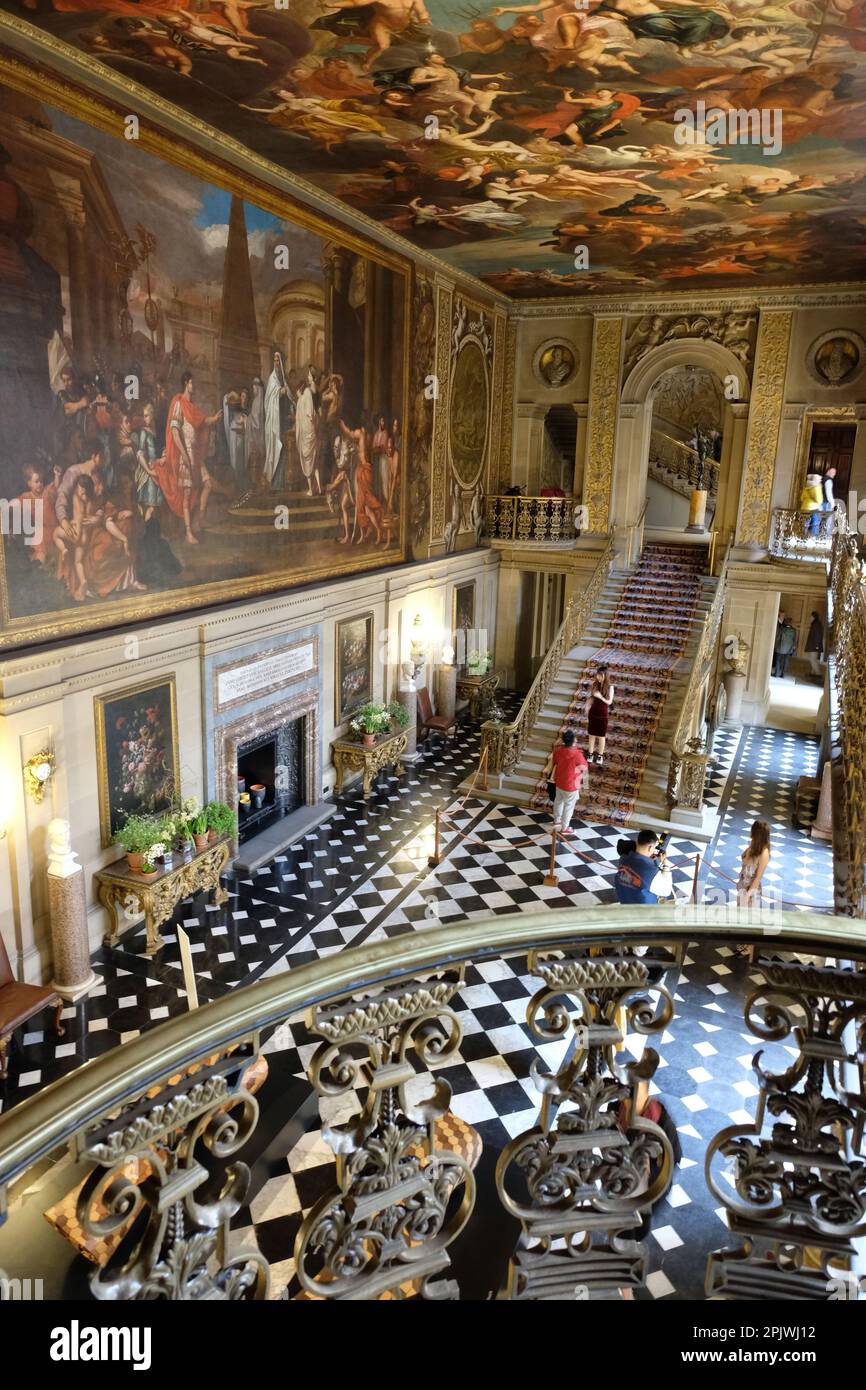 Main Entrance Hall Chatsworth House Derbyshire Stock Photo - Alamy