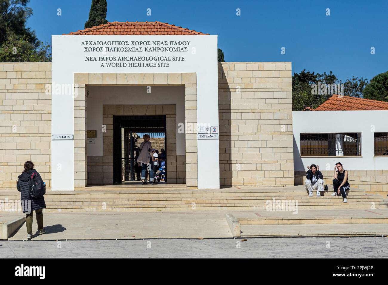 April 4, 2023, Paphos, Paphos, Cyprus: Tourists are seen in front of ...