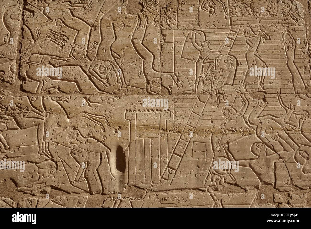 Depiction of Battle of Dapur in the Hypostyle Hall, the Ramesseum ...