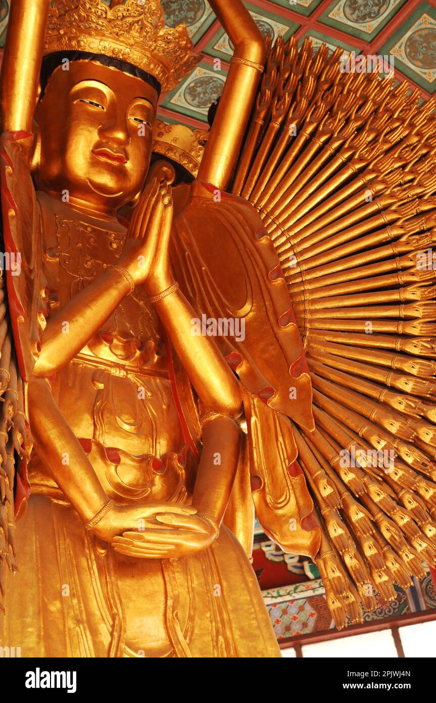 Temple of the Prime Minister. Statue of thousand-eyed, thousand-armed ...