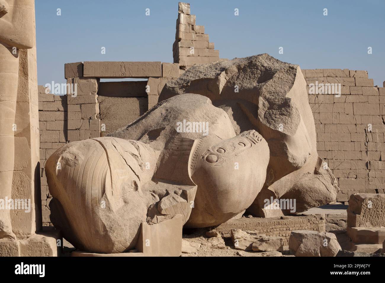 Fallen Colossus in the Ramesseum, Mortuary Temple of Ramesses II on ...