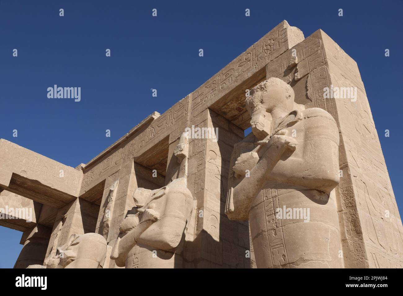 the Ramesseum, Mortuary Temple of Ramesses II on West Bank of the Nile ...